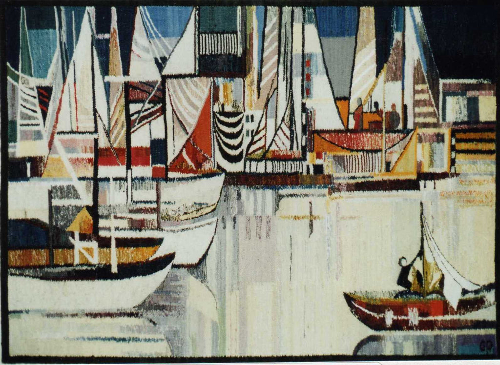 Harbor - Hand Woven Tapestry by Piotr Grabowski – ArtQuest Gallery