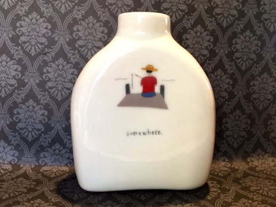 SOMEWHERE - Round Icon Vase by Beth Mueller – ArtQuest Gallery