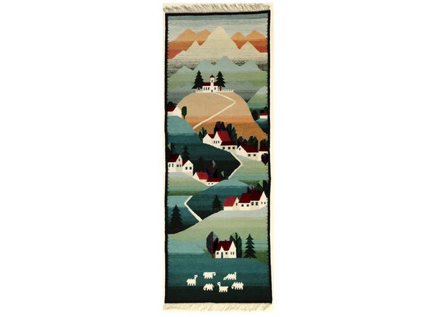 On the Hill - Narrow Rug or Wall Hanging – ArtQuest Gallery